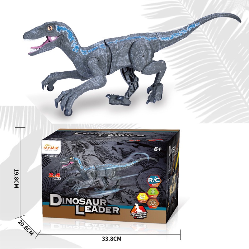 In Stock RC Simulation Dinosaur Intelligent With LED Light Raptor Toy ...