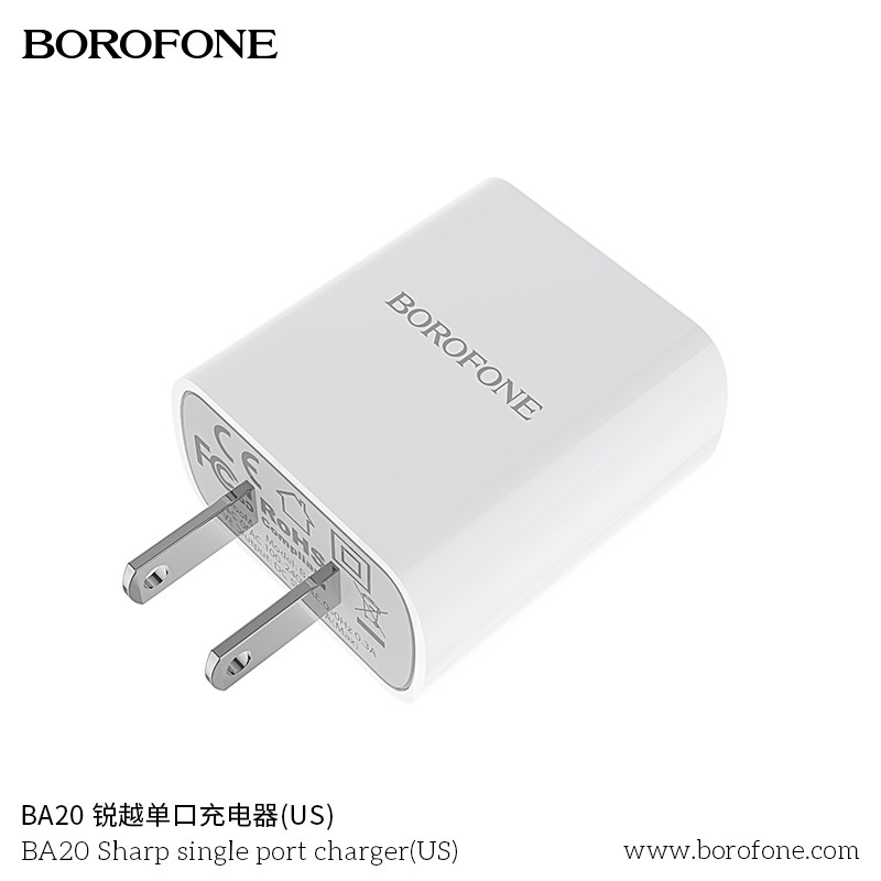 Borofone หัวชาร์จ รุ่น BA20 USB1port จ่ายไฟ2.1A - hahahagadget - ThaiPick