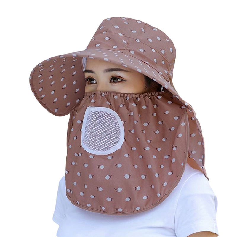 หมวกกันแดดSun Hat Female Summer Hat Cover Face Breathable Sun Hat All ...