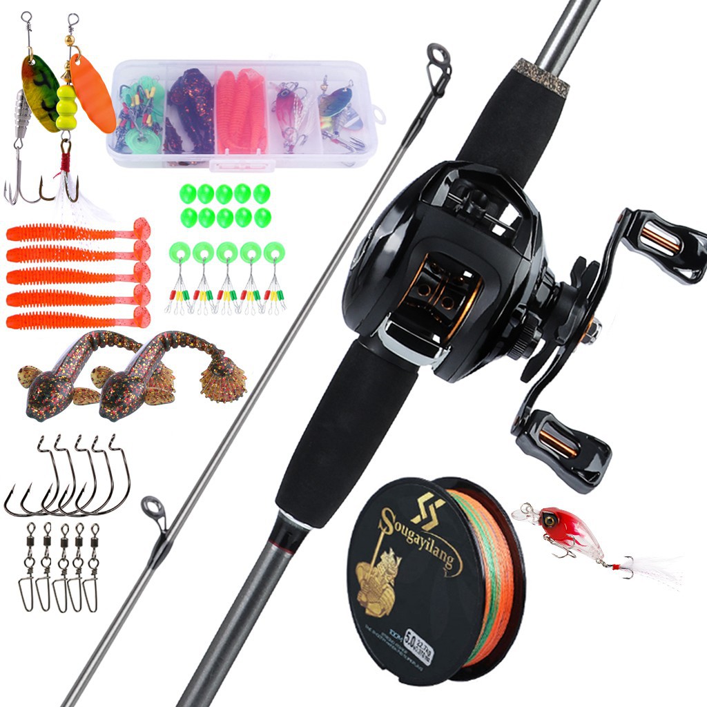 Sougayilang 1.8-2.4m Telescopic Casting Fishing Rod Reel Line Combo ...