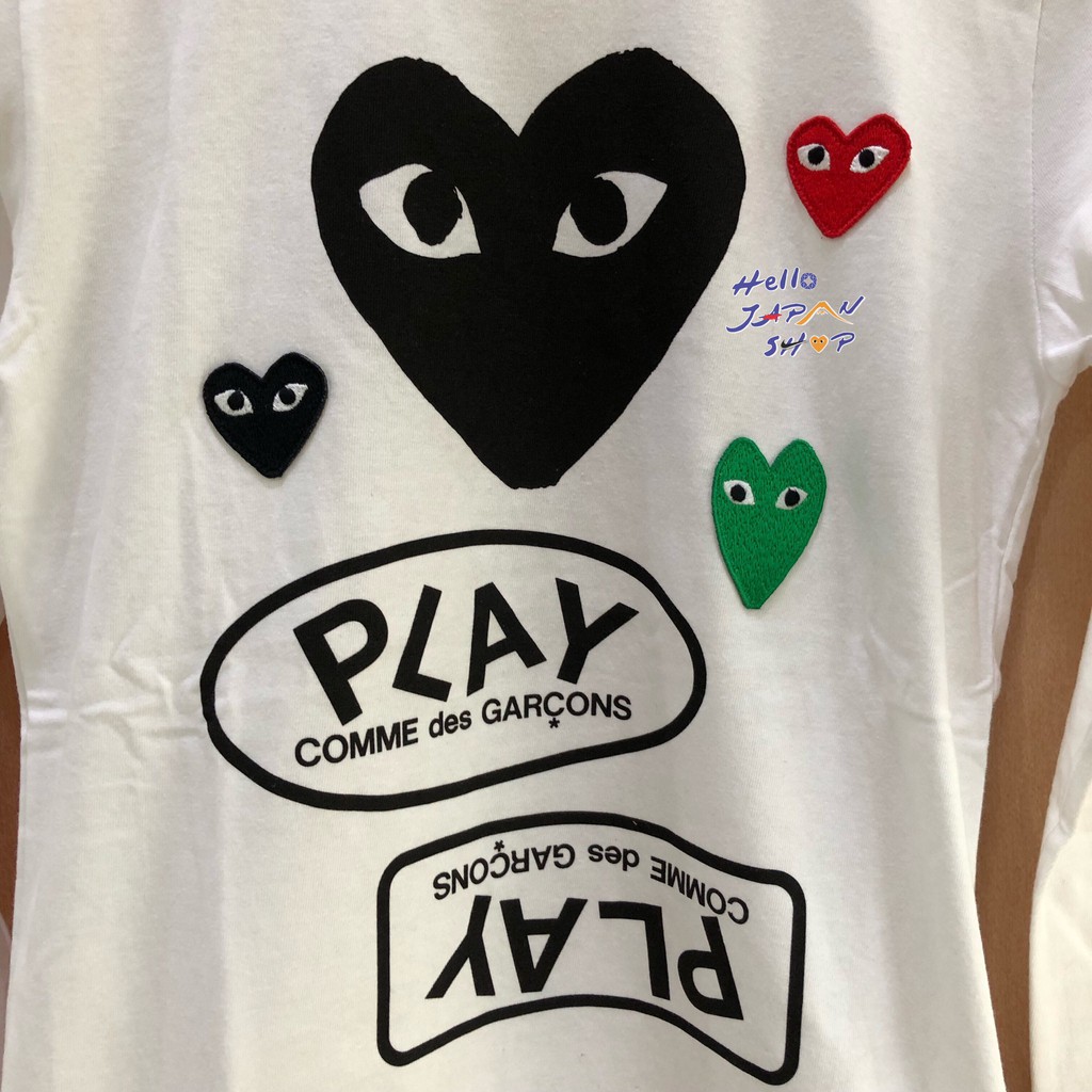 พร้อมส่ง Play Comme des garcons รุ่นใหม่ 2020เสื้อกอม ยืดขาว แขนยาวแขน ...