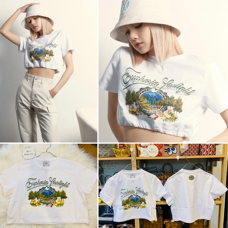 แท้ ADLV X LISA GREENERY ARTWORK CROP TOP SHORT SLEEVE T-SHIRT - hiso ...