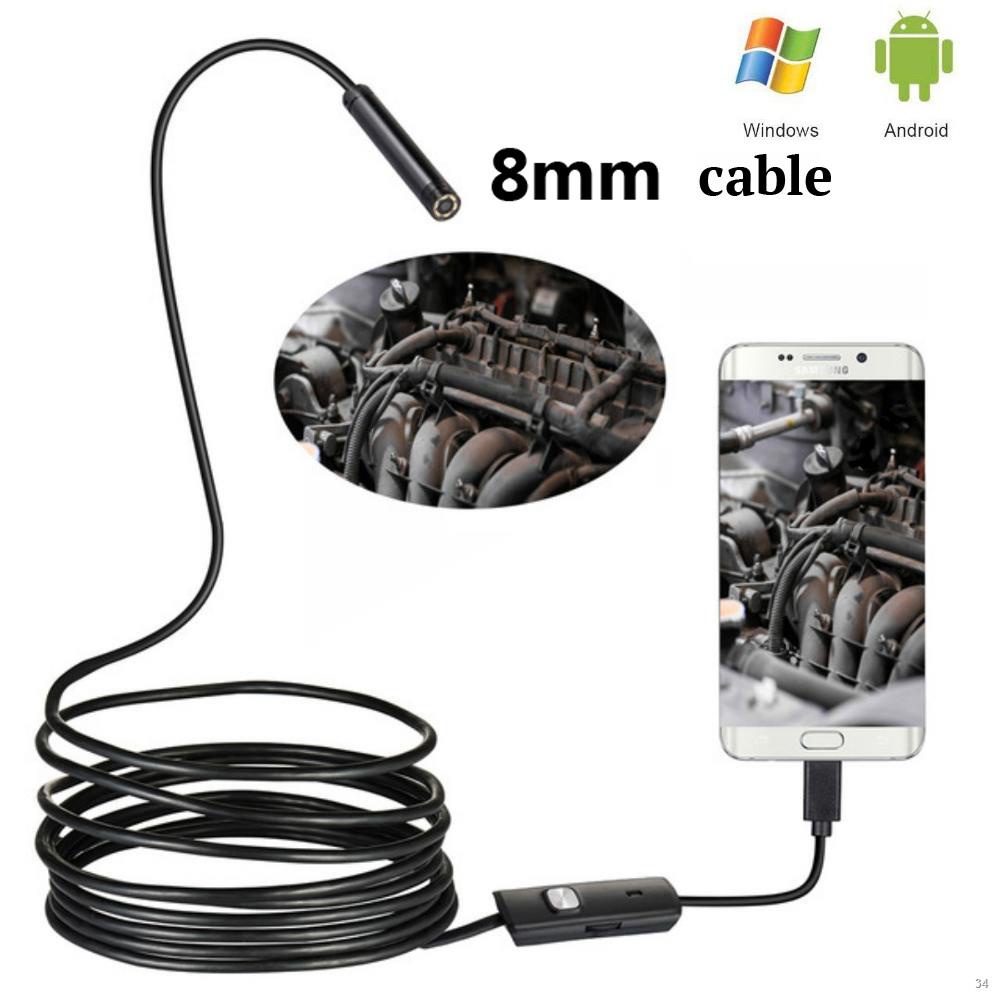 กล้องเอนโดสโคป 8mm USB Endoscope 2MP 12510M Camera Android Sewer Camera ...