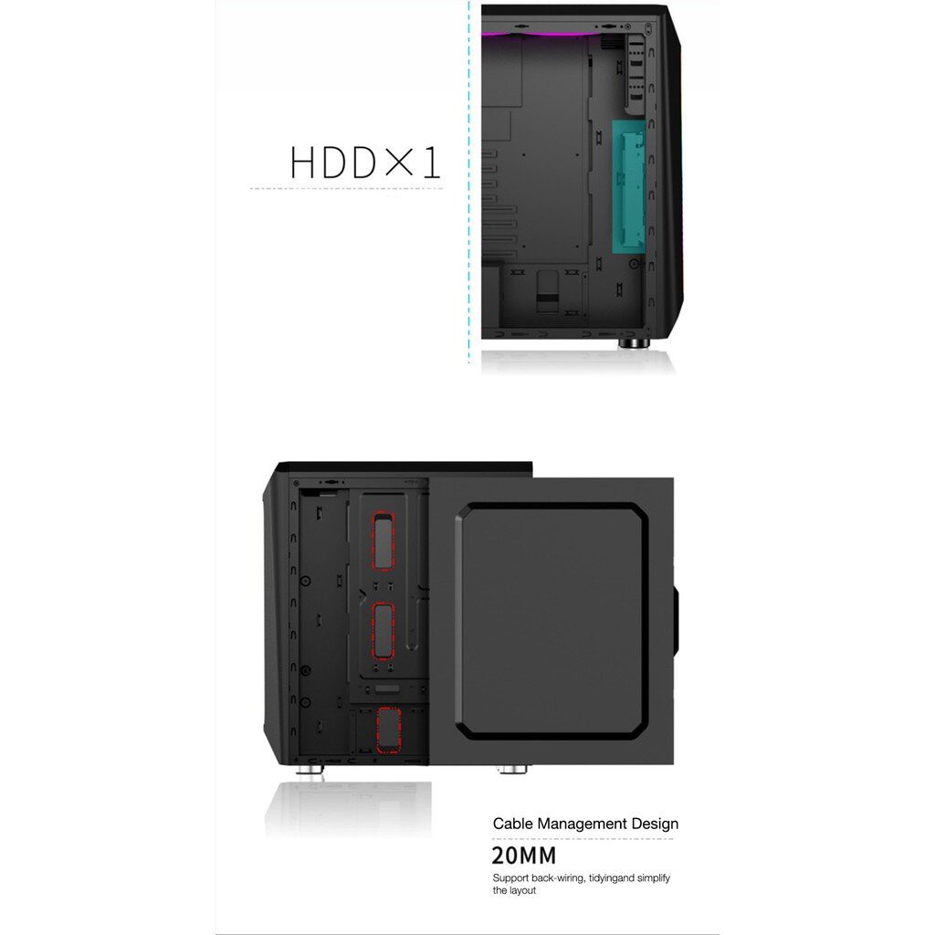 ATX Case Tsunami Galaxy G7 RGB + พัดลม RGB 3ตัว - advice_banpaew - ThaiPick