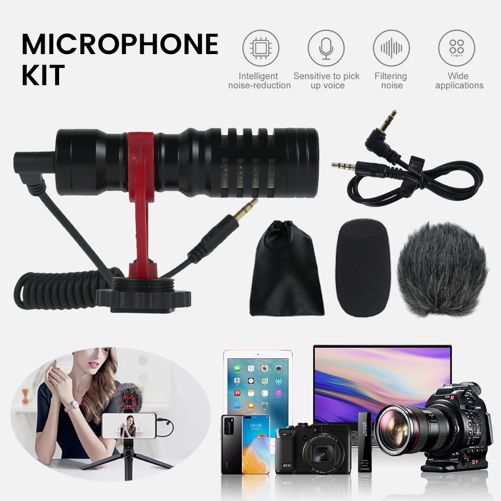 Condenser Microphone Kit 3.5mm Plug Home Stereo MIC Universal Recording ...
