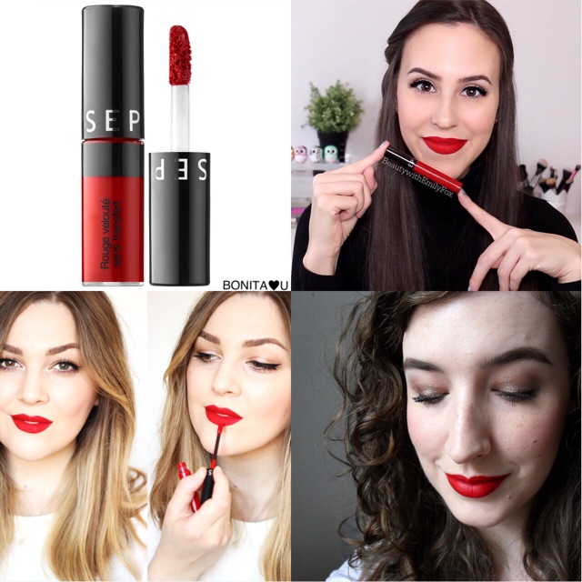 แพ็คเกจใหม่ Sephora cream lip stain สี N.1 always red ขนาดทดลอง 1.3 ml ...