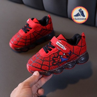 (ch1030k)Spi-รองเท้าเด็กสไปเดอร์แมน มีไฟLed รองเท้าผ้าใบเด็กผู้ชาย ...