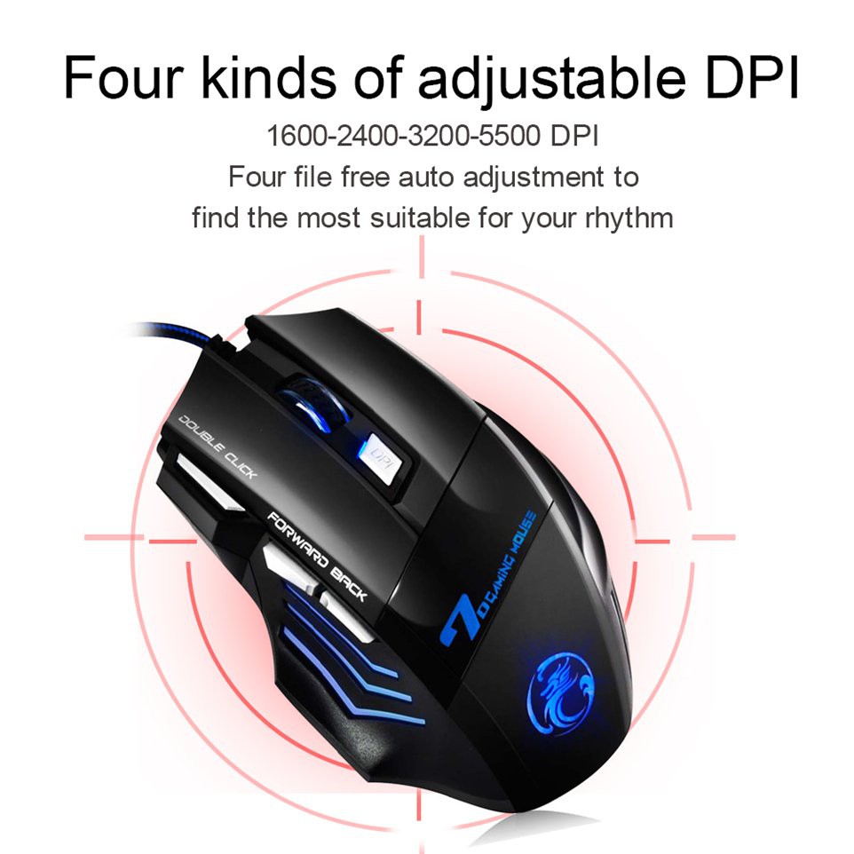 Wired Gaming Mouse Gamer Computer Mouse Gaming Mause USB Ergonomic Mouse Silent 5500 DPI 7 ...