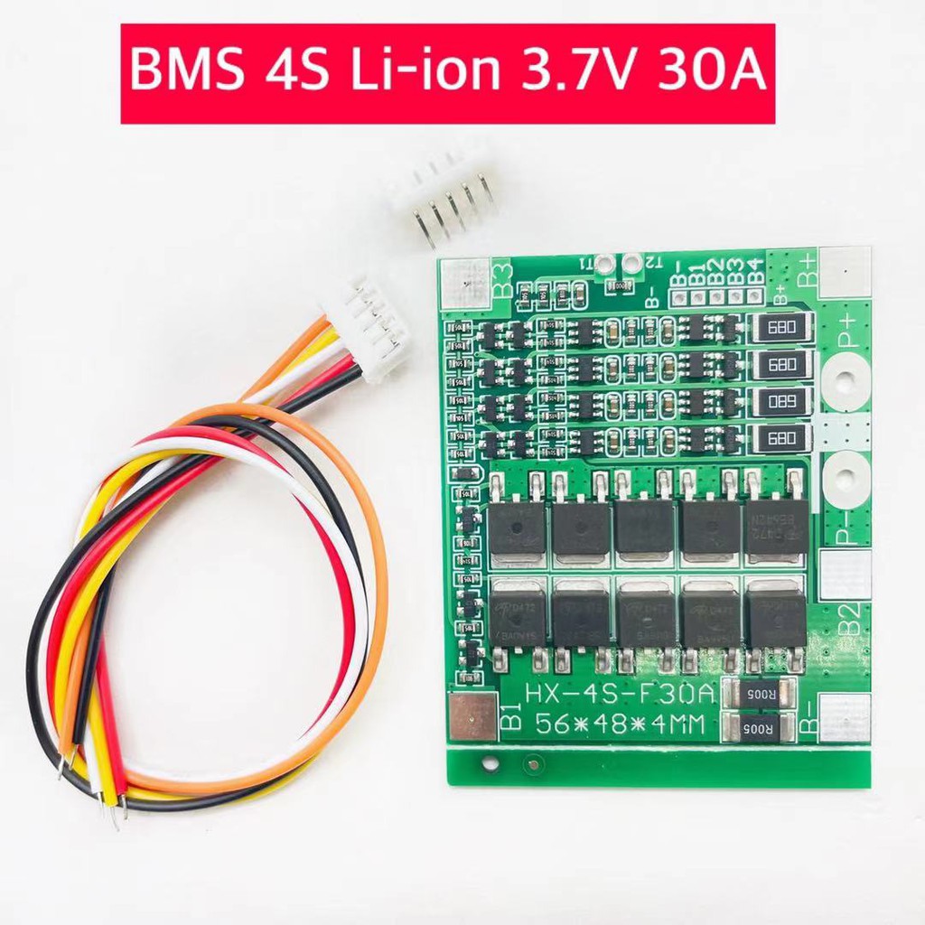BMS 4S 30A 3.7V Li-ion สำหรับแบต 18650 มีวงจรป้องกัน | Shopee Thailand