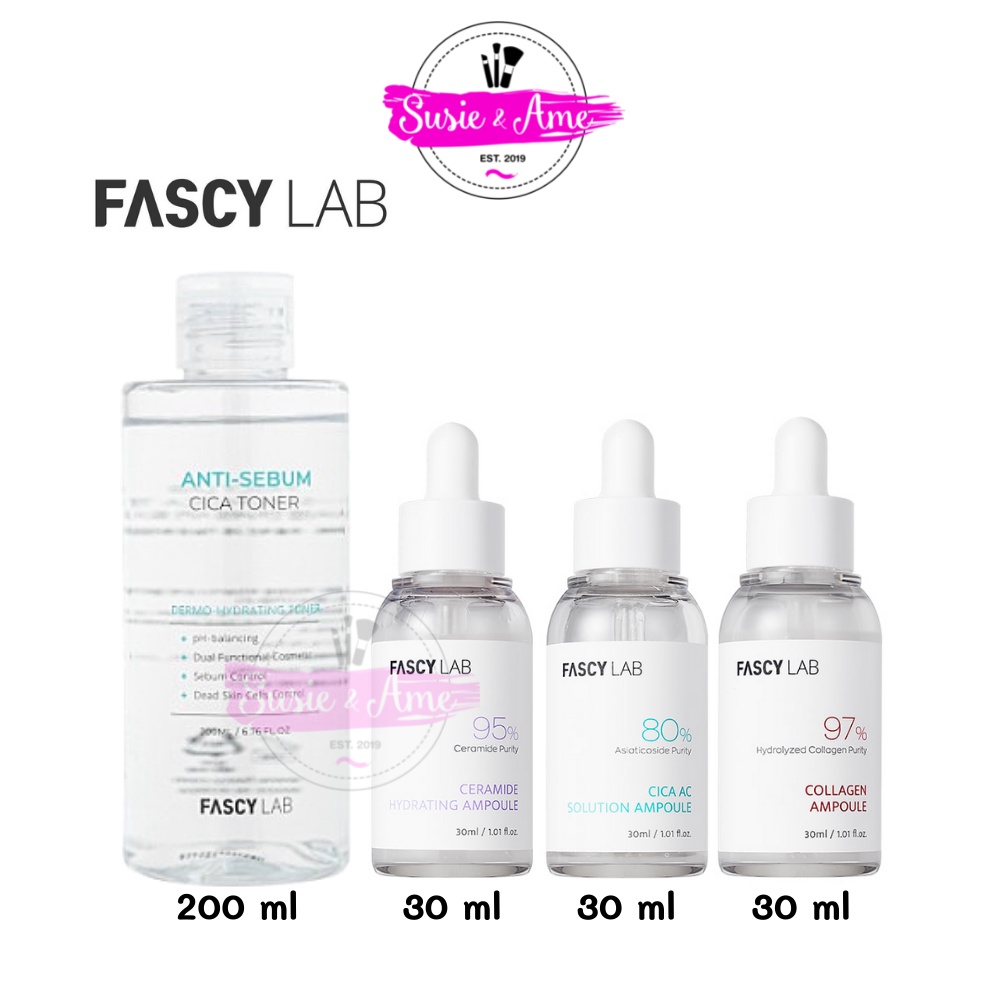 Fascy Lab Cica AC Solution Ampoule / Collagen Ampoule/Ceramide Ampoule/Anti-Sebum Cica Toner ...