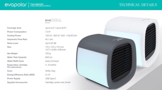 Evapolar evachill รุ่นใหม่ล่าสุดปี 2019 ของแท้ 100 สีขาว - yourtrendygadget - ThaiPick