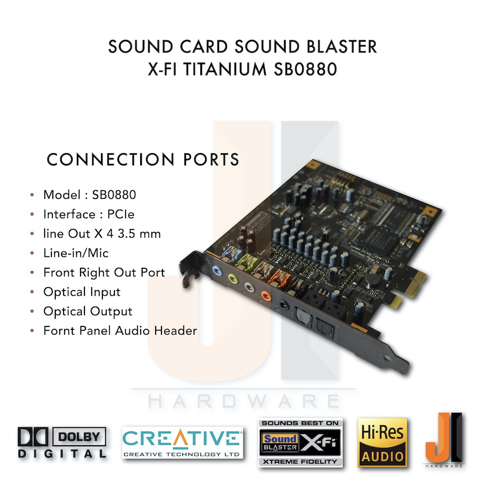 Sound Card Creative Sound Blaster X-Fi Titanium SB0880 7.1 Channel (PCI ...