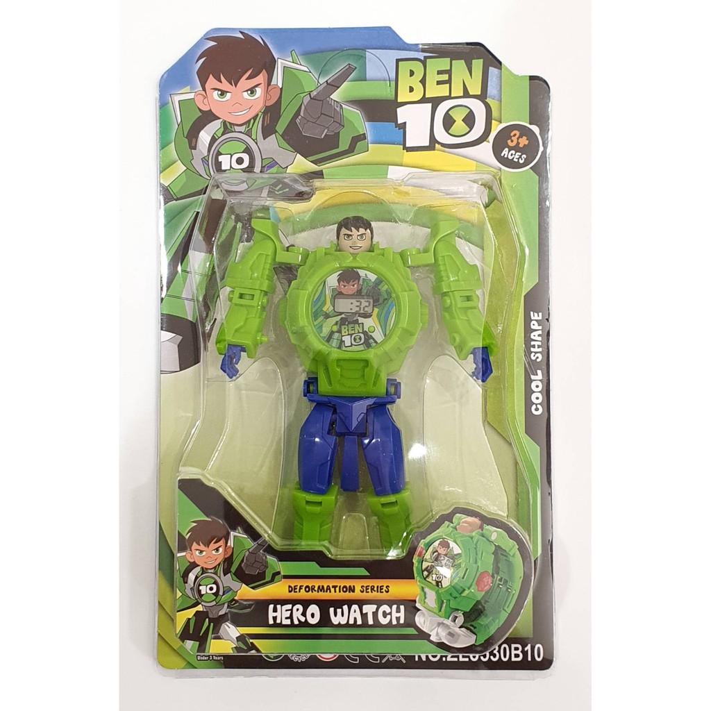 นาฬิกาเด็ก 2 IN 1 ซุปเปอร์ฮีโร่ อเวนเจอร์ นาฬิกาข้อมือ แปลงร่าง หุ่น ...