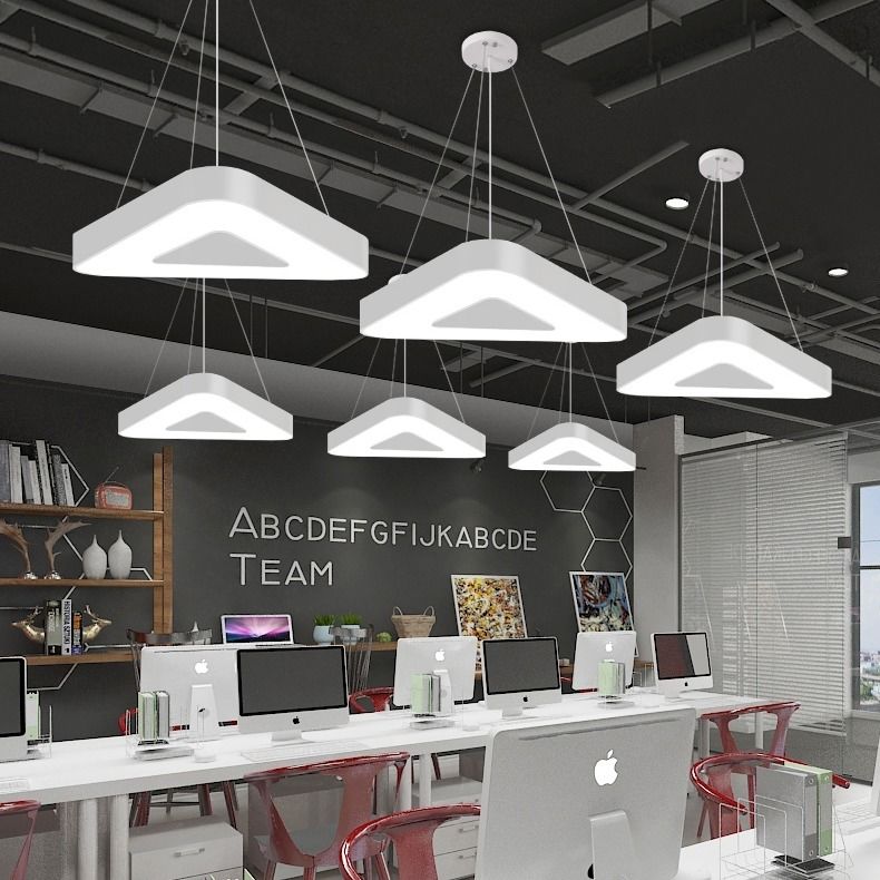 ledHollow Triangle Office Chandelier Modern Simple Commercial Art ...