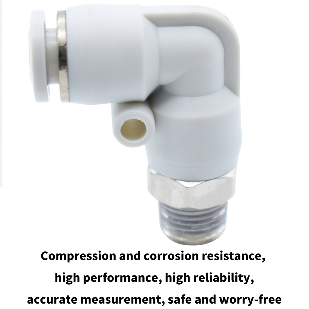 10PCS Pneumatic Connector Plastic and Metal L-shaped Hose Connector PL8 ...