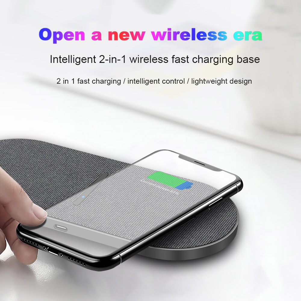 Qi two seat 2 in 1, 30W wireless charger, suitable for Samsung S20, S10 ...
