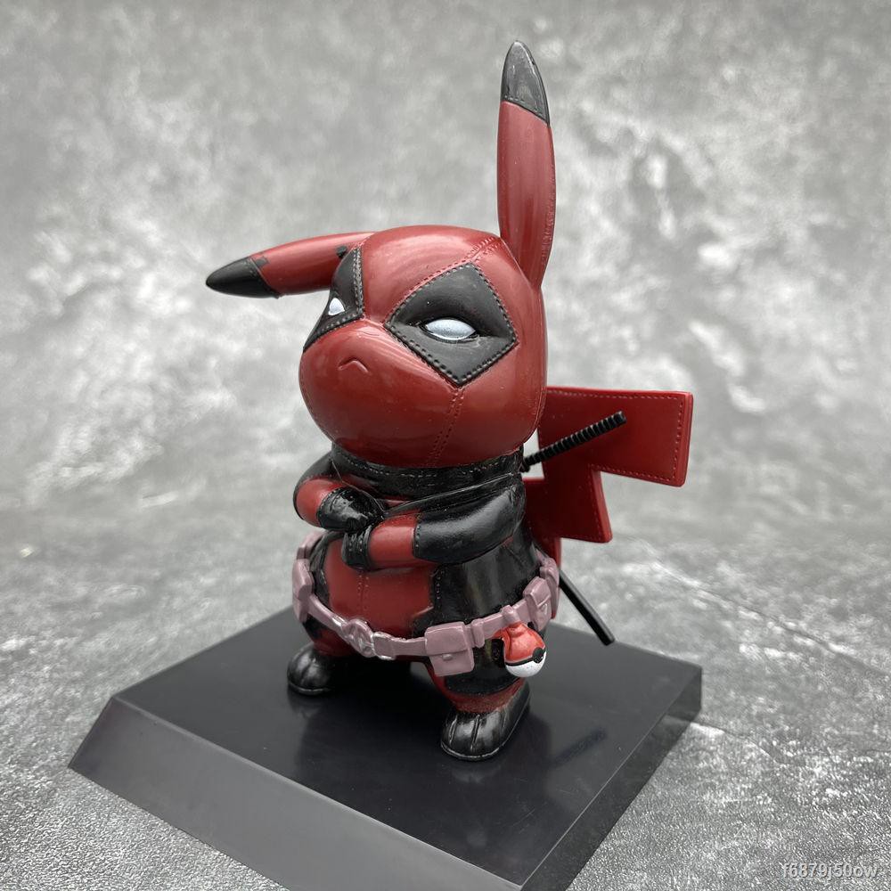 จัดส่งที่รวดเร็วพร้อมส่งDeadpool Pikachu ตุ๊กตาโปเกมอนทำมือ Marvel ...