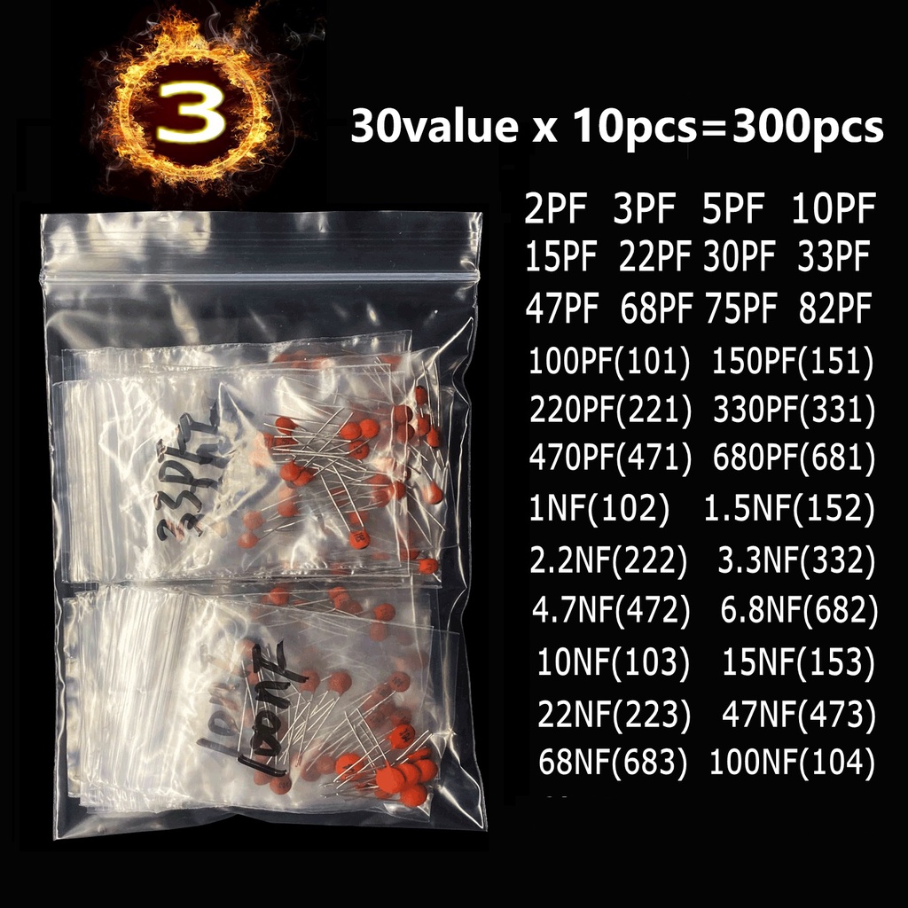 Metal Film Resistor Assortment Kit Led Diodes Electrolytic Capacitor ...