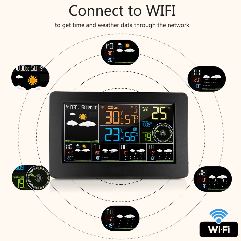 Weather Station wifi With 3 Sensor Thermometer Hygrometer Barometr ...