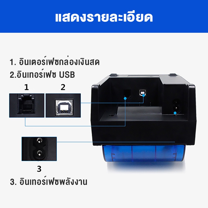 รับประกัน1ปีเครื่องพิมพ์ใบเสร็จ เครื่องปริ้นGrabfood loyverse POS ...