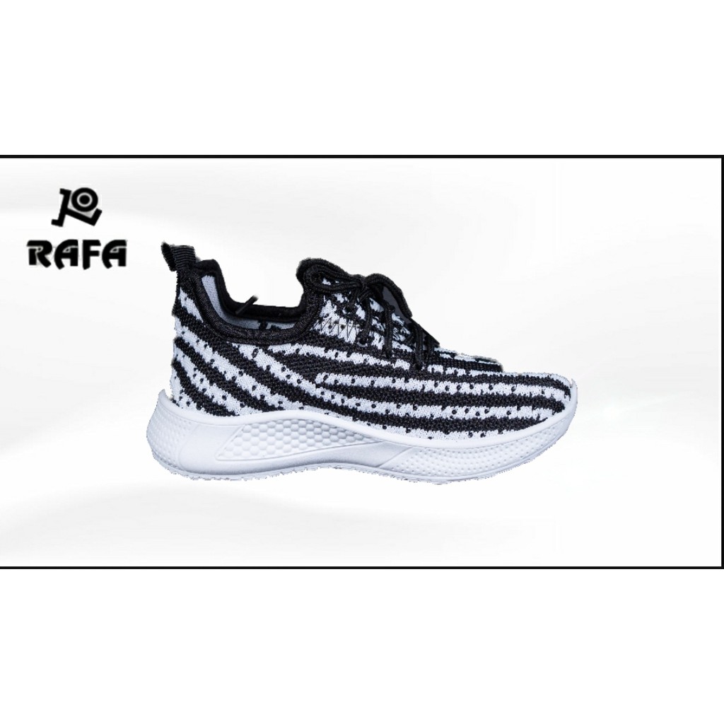 (เด็ก) รองเท้าผ้าใบเด็ก สีดํา MOTIF สีขาว ไซซ์ 23-30 RAFA LKY07 - rafa ...