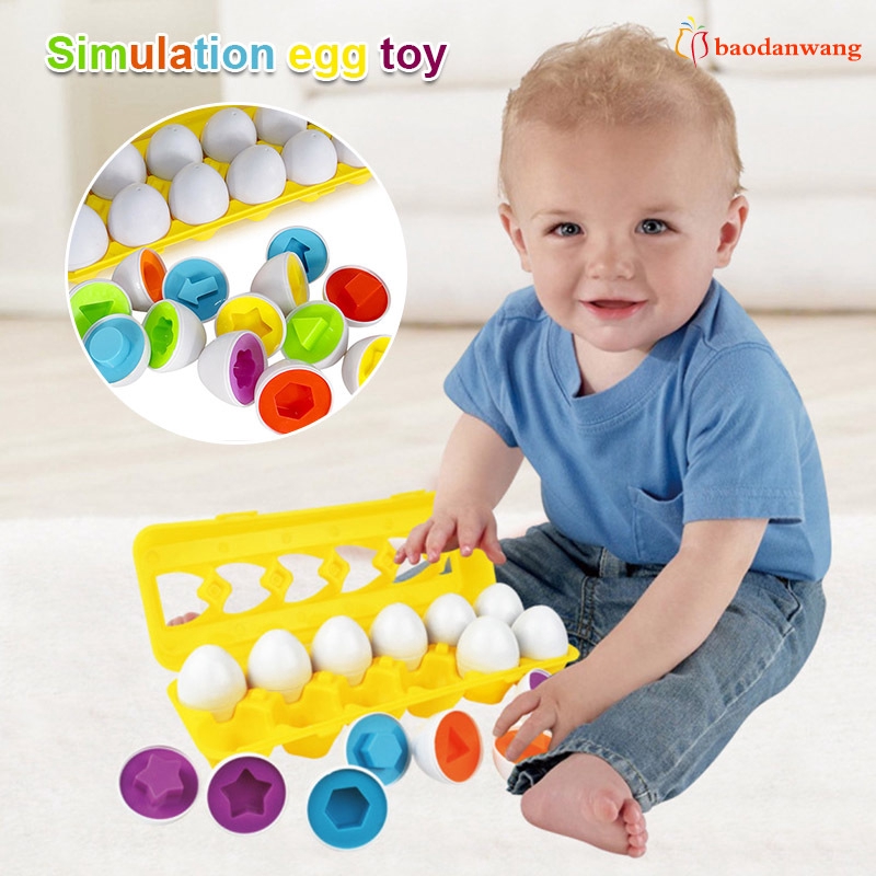 12 Pcs Egg Shape Color Matching Toy Educational Learning Traning for ...
