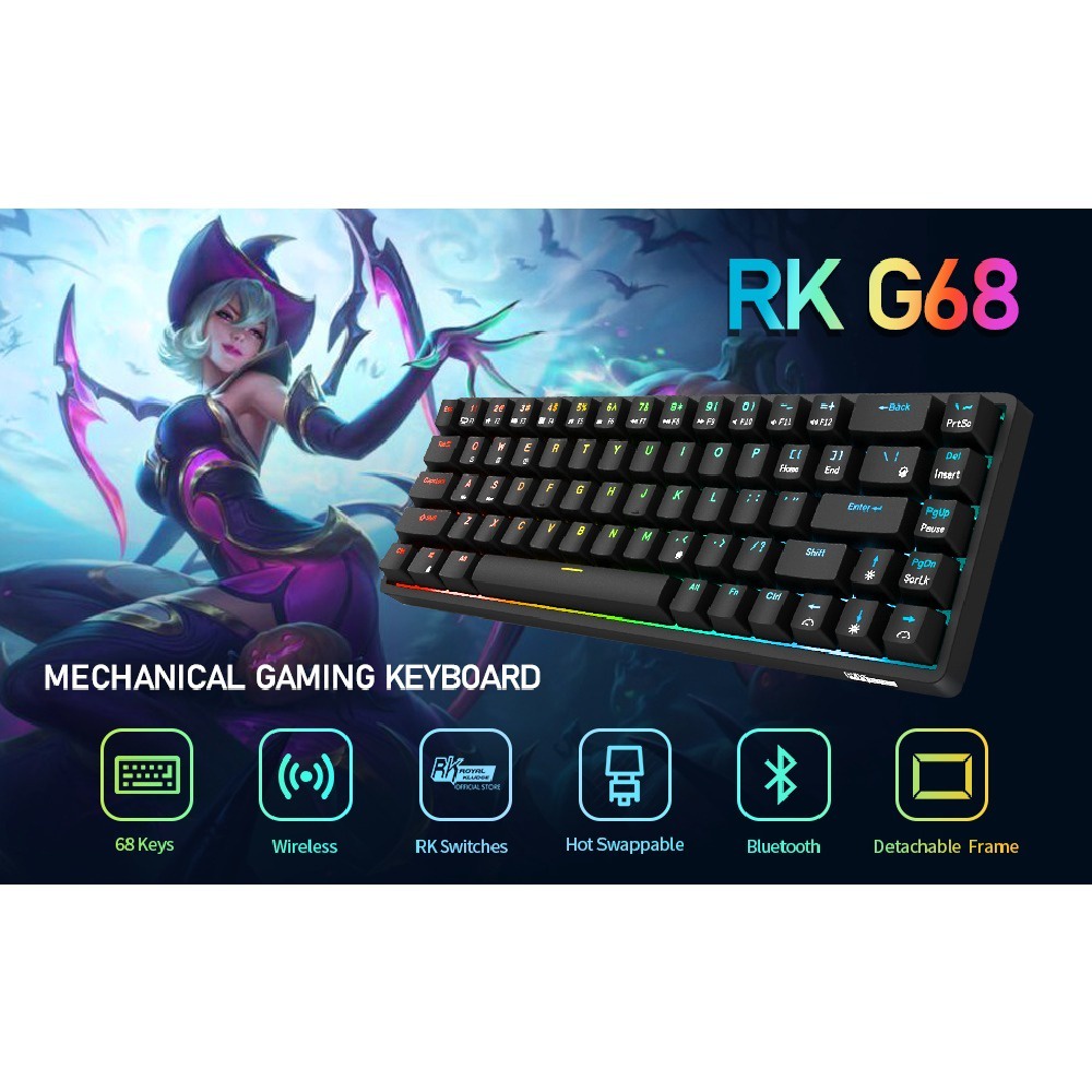 ของแท้ 100% Royal Kludge RK G68 RK68 รุ่น 3 Modes มี hotswap คีย์บอร์ด ...