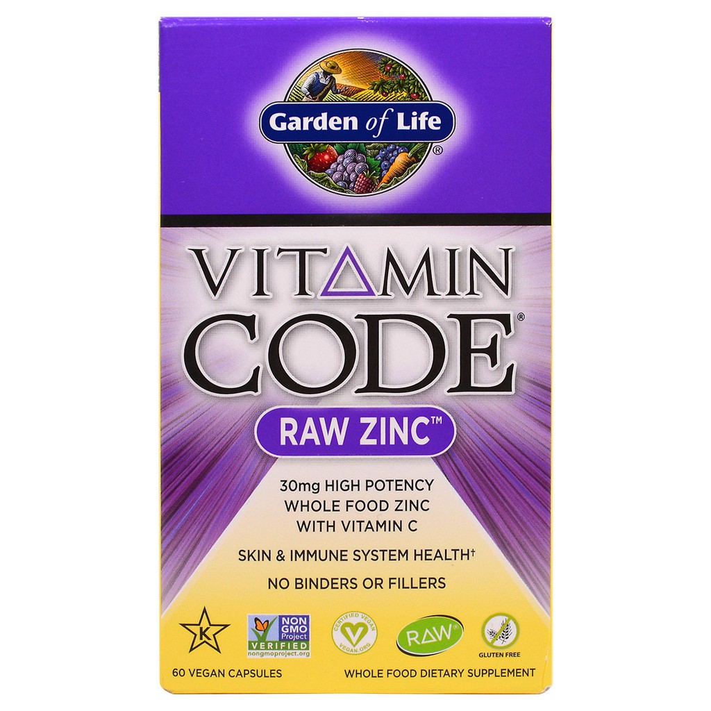 Garden of Life, Vitamin Code, Raw Zinc, 60 Veggie Caps - genuine ...