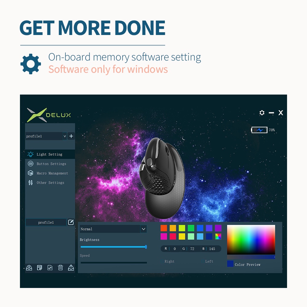 Delux M618XSD Seeker เมาส์แนวตั้ง ตามหลักสรีรศาสตร์ พร้อมหน้าจอ OLED ...
