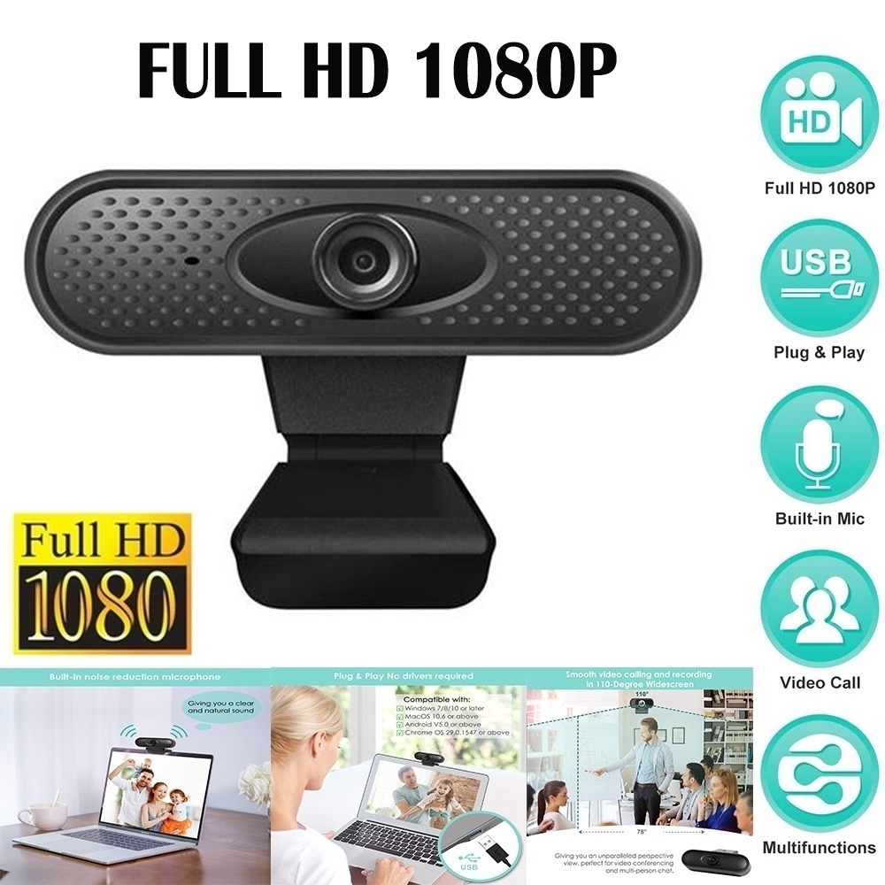 HD Webcam 1080P With Microphone PC Laptop Desktop USB Webcams Pro ...