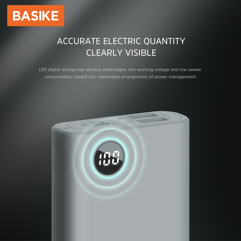 Ready StockBASIKE Mini Power Bank Dual USB LED 10000 mAh Cell Phone Powerbank Portable Charger ...