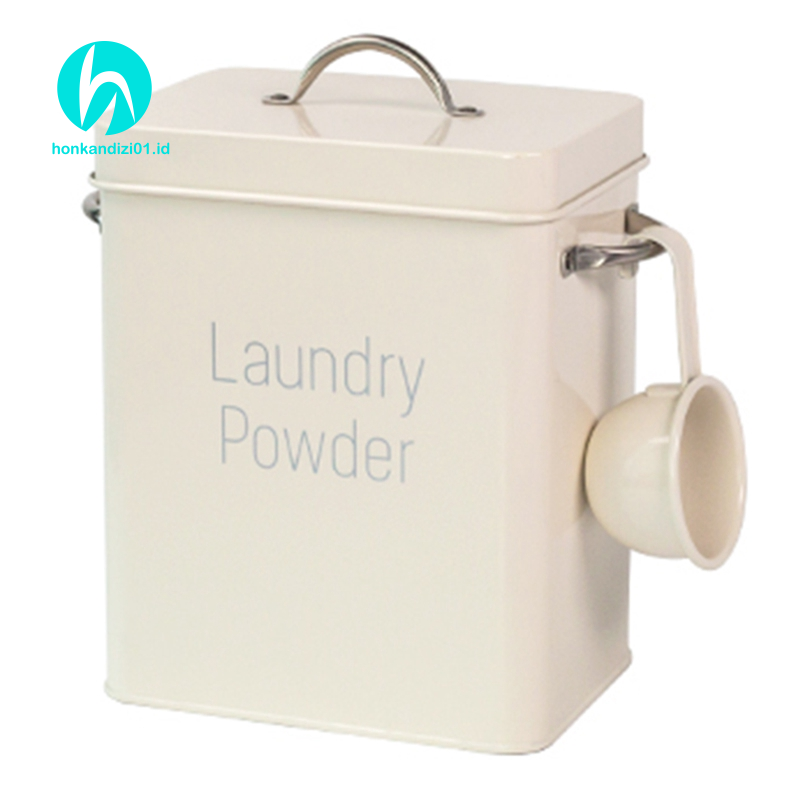 Beautiful Powder Laundry Powder Boxes Storage with Scoop White N2PH ...