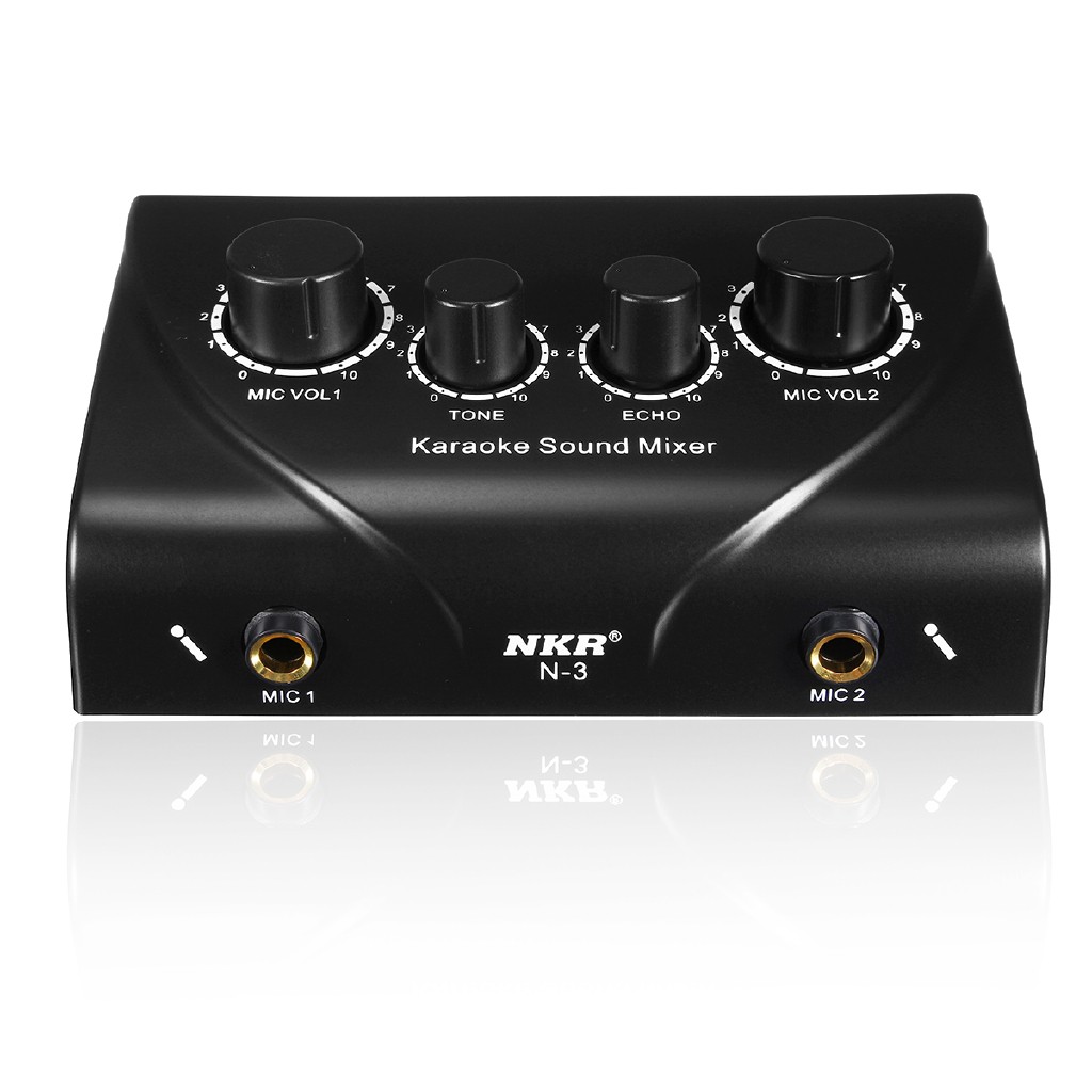 Sound Mixer Dual Mic Inputs With Cable for Stage Home KTV - qjs_3wx5ky ...