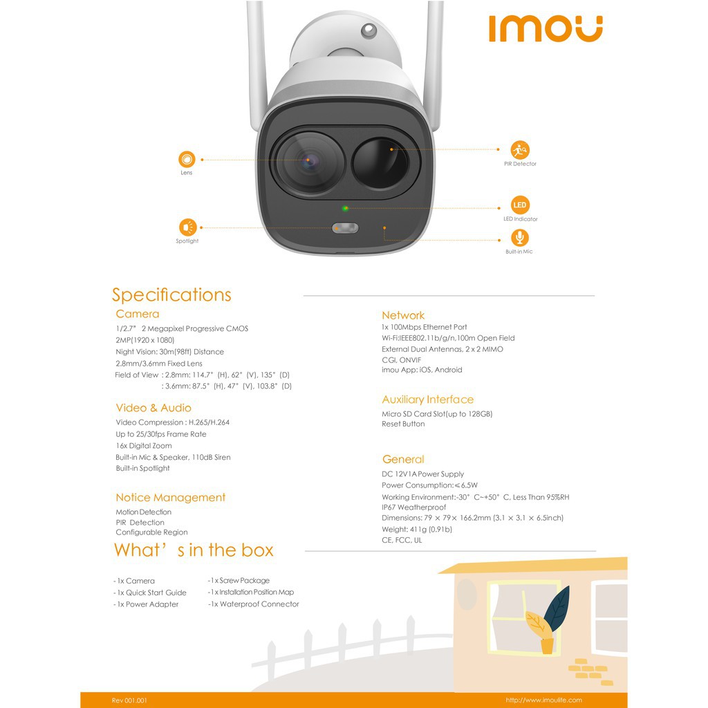 กล้อง security IMOU กล้องวงจรปิด WIFI 2 ล้านพิกเซล รุ่น IPC-G26EP ...