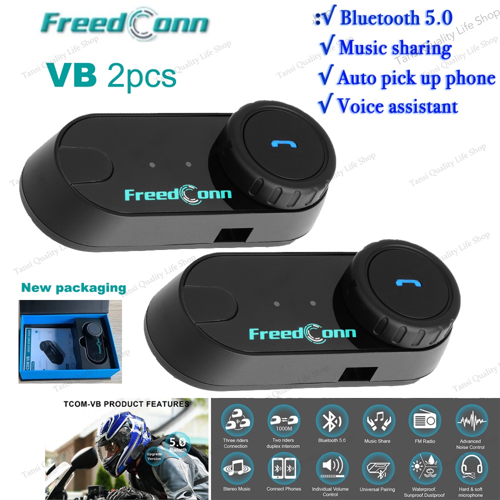 Vnetphone V6 Motorcycle Bluetooth 1200M Helmet Intercom Full Duplex for ...