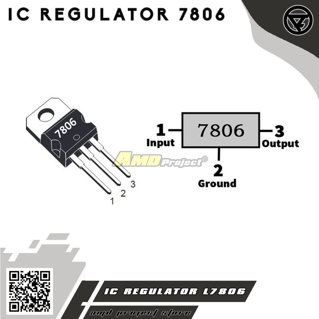 เครื่องควบคุมแรงดันไฟฟ้า Ic 7806 L7806 CV 6V DC 6V 1.5A TO-220 ...