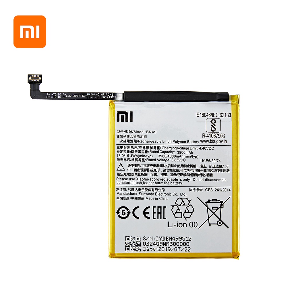 Xiao mi 100 Orginal BN49 4000mAh Battery For Xiaomi Redmi 7A BN49 High ...