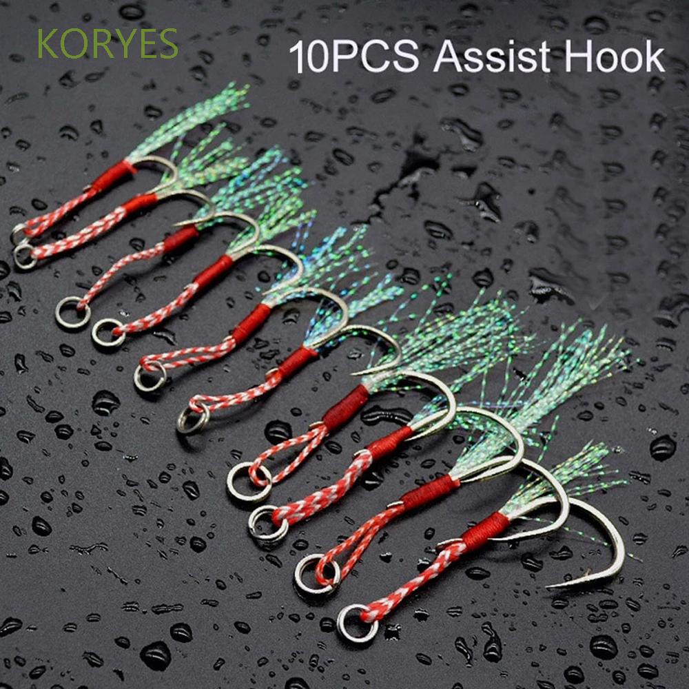 KORYES Fishing Accessories Single Jig Hooks Pesca Fishing Jigging Hook Cast Jigs Assist Hook Sea ...