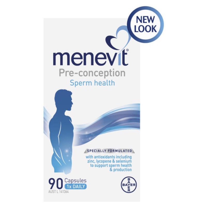 Menevit Male Fertility Supplement Pregnancy 90 Capsules Nutrition ...