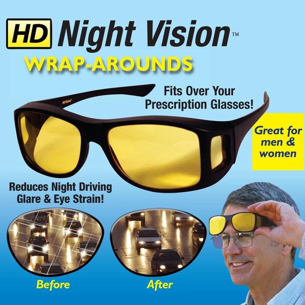 HOT﹉(ชุด 2 ชิ้น) HD Vision Wrap Around แว่นตากันแดด รถ ขับรถ Wraparound ...