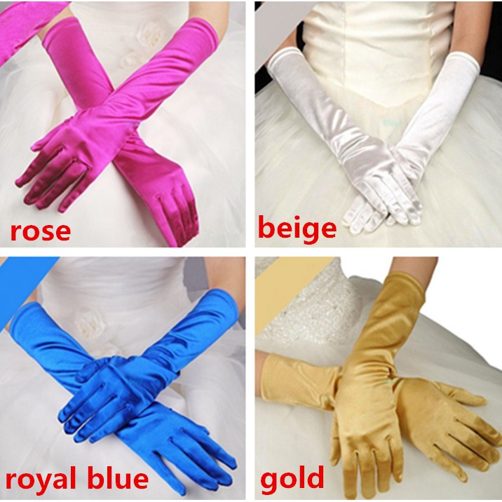 ถุงมือยาวผ้าซาตินสำหรับงานแต่งงาน - pujidao.th - ThaiPick