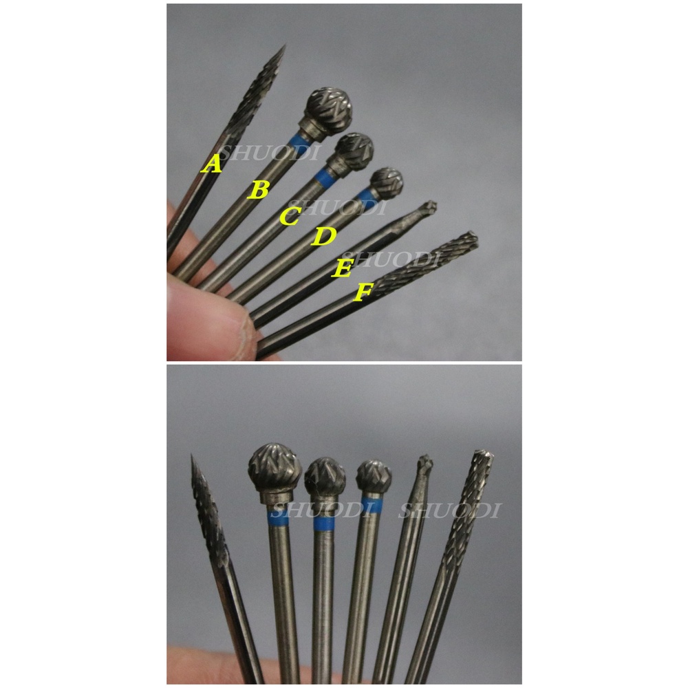 6 Pcs Dental Tungsten Steel Nitrate Carbide Bur Polish Dentistry 2.35mm ...