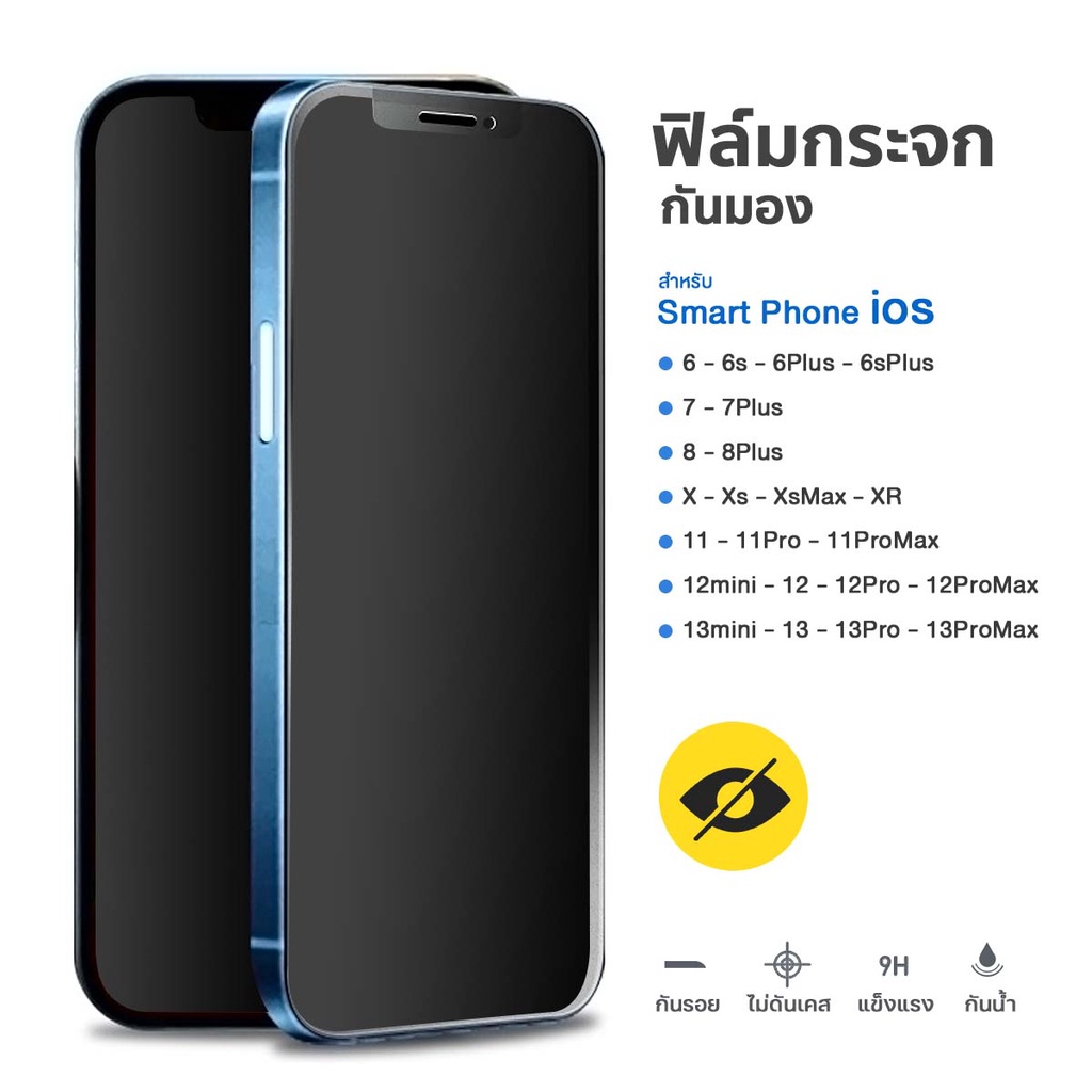ฟิล์มกระจกกันมอง Smart Phone IOS13 12 11 ฟิล์มกันเสือก pro max mini IOS 8 Plus SE XS MAX XR ...