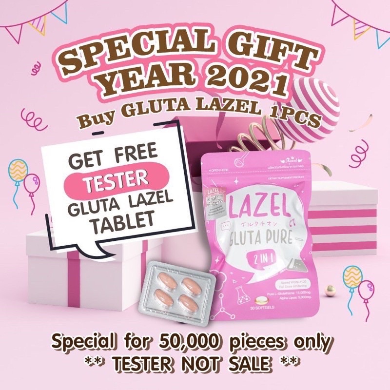 LAZEL Gluta pure 2 in one 30 caps. ลาเซล กลูต้า เพียว ขาวใส | Shopee ...
