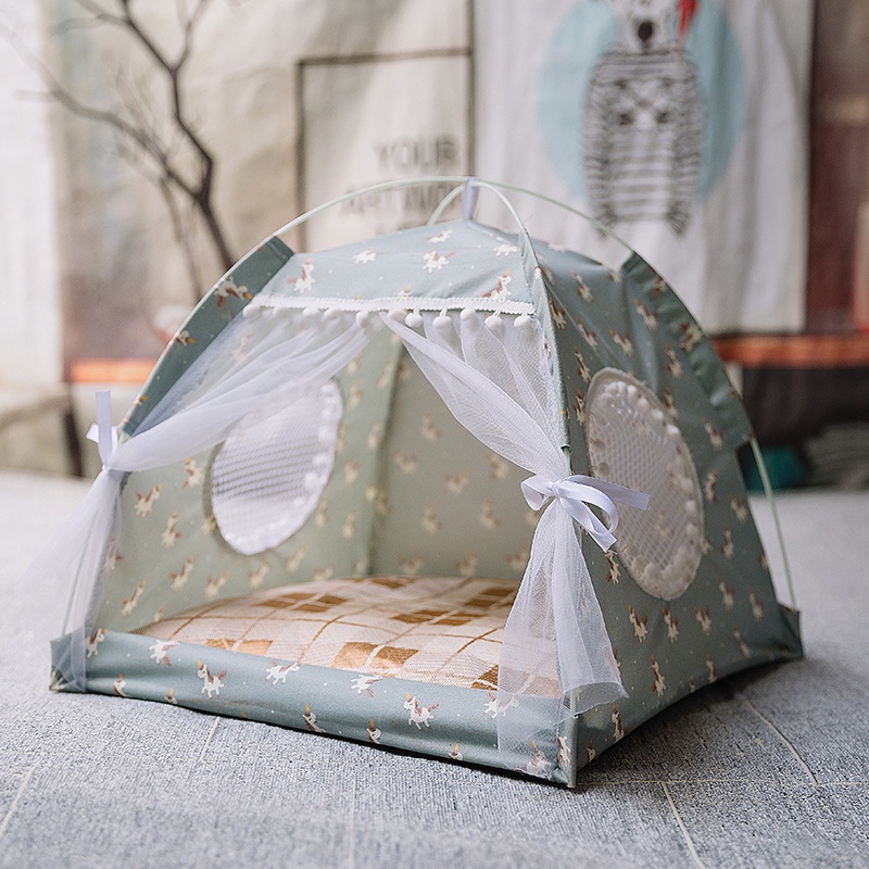 แมวครอกSweet Princess Cat Bed Foldable Cats Tent Dog House Bed Kitten ...