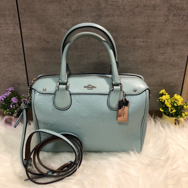 พร้อมส่ง Coach F11920 ทรงหมอนหนังแก้ว สี Aqua | Shopee Thailand