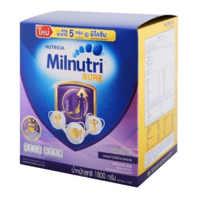 MILNUTRI SURE นมผง สูตร 5 มิลนิวทริ ชัวร์ ขนาด 1650 - 1800 กรัม สำหรับ ...