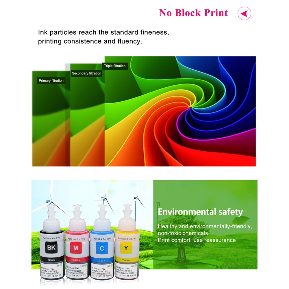 Aomya Dye Refill Ink Kit 470ml Printer Ink for Epson L486 L355 L300 ...