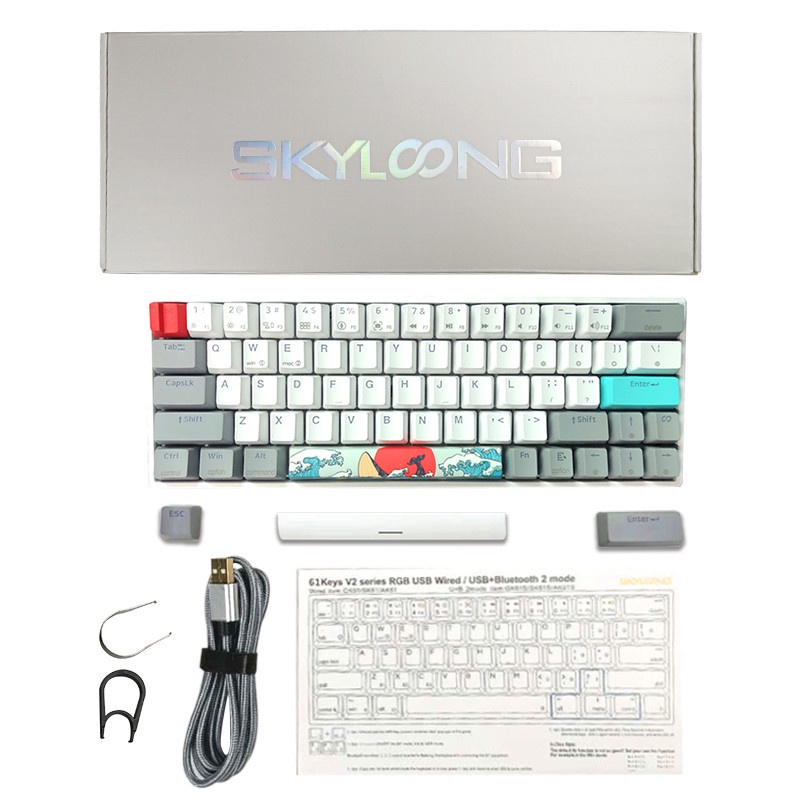RG.BEAST Skyloong SK61 GK61 คีย์บอร์ด Wireless Mechanical Keyboard RGB ...
