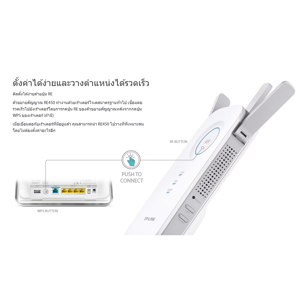 ประกัน LT TP-Link RE450 AC1750 Wi-Fi Range Extender อุปกรณ์ทวนสัญญาณ ...